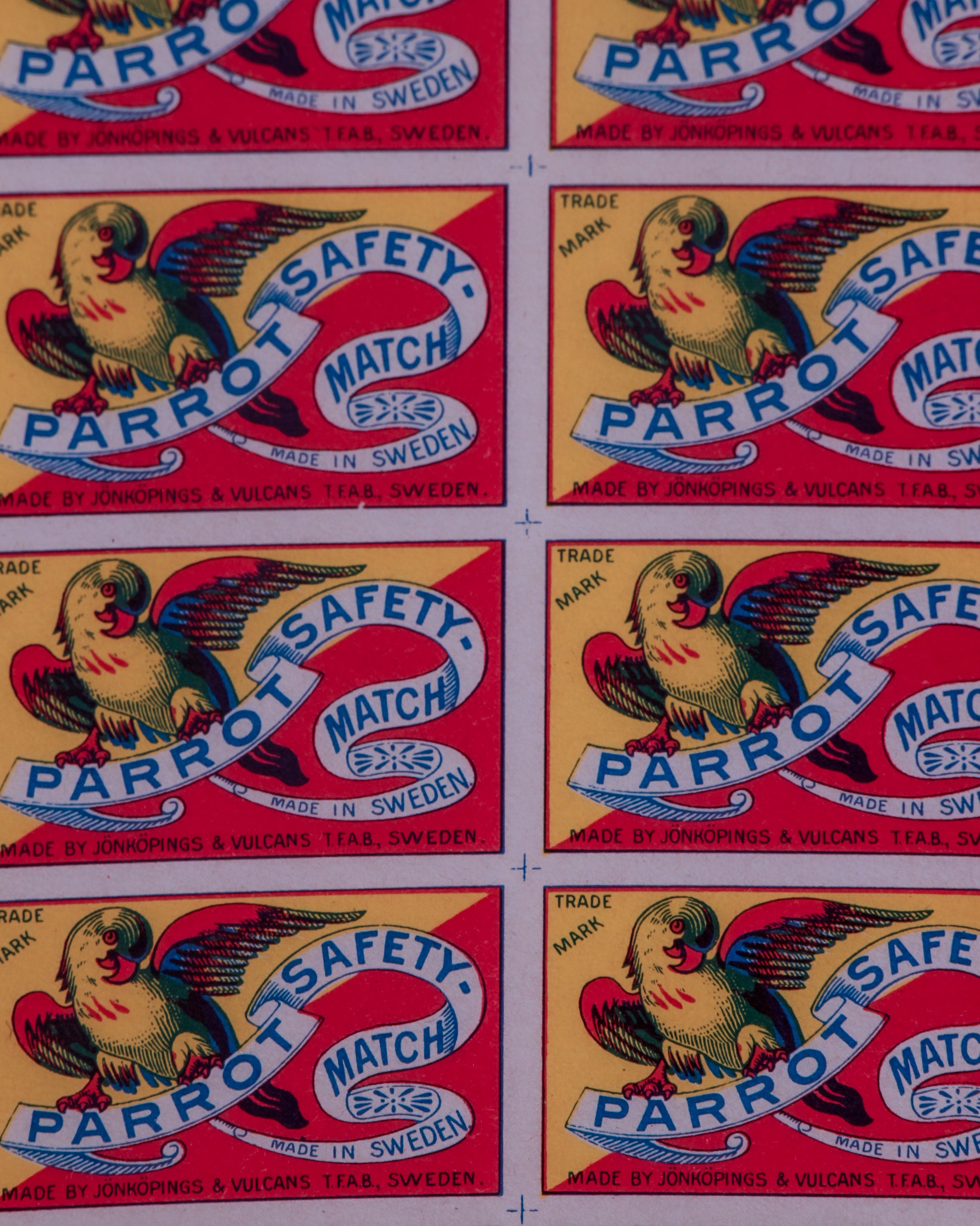 Parrot matchbox labels | Heimwee Antiques