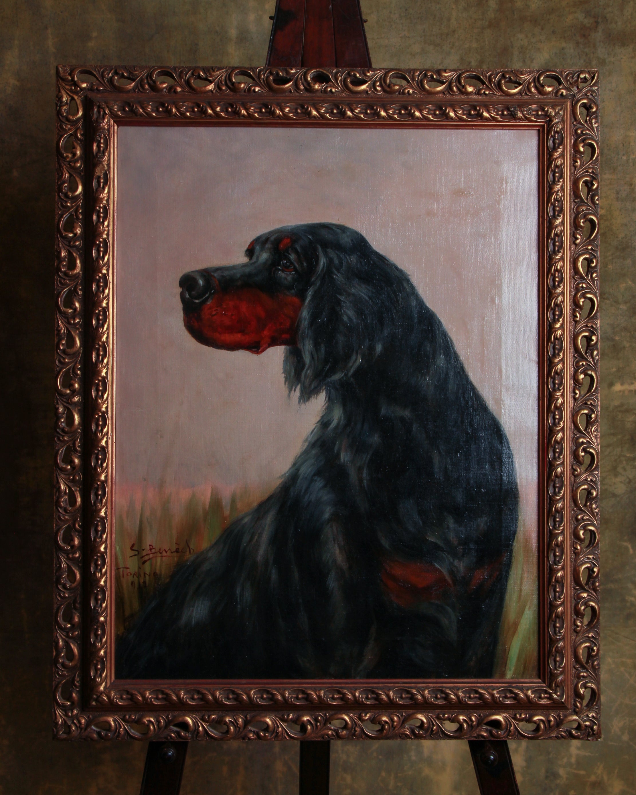 Gordon Setter painting | Heimwee Antiques