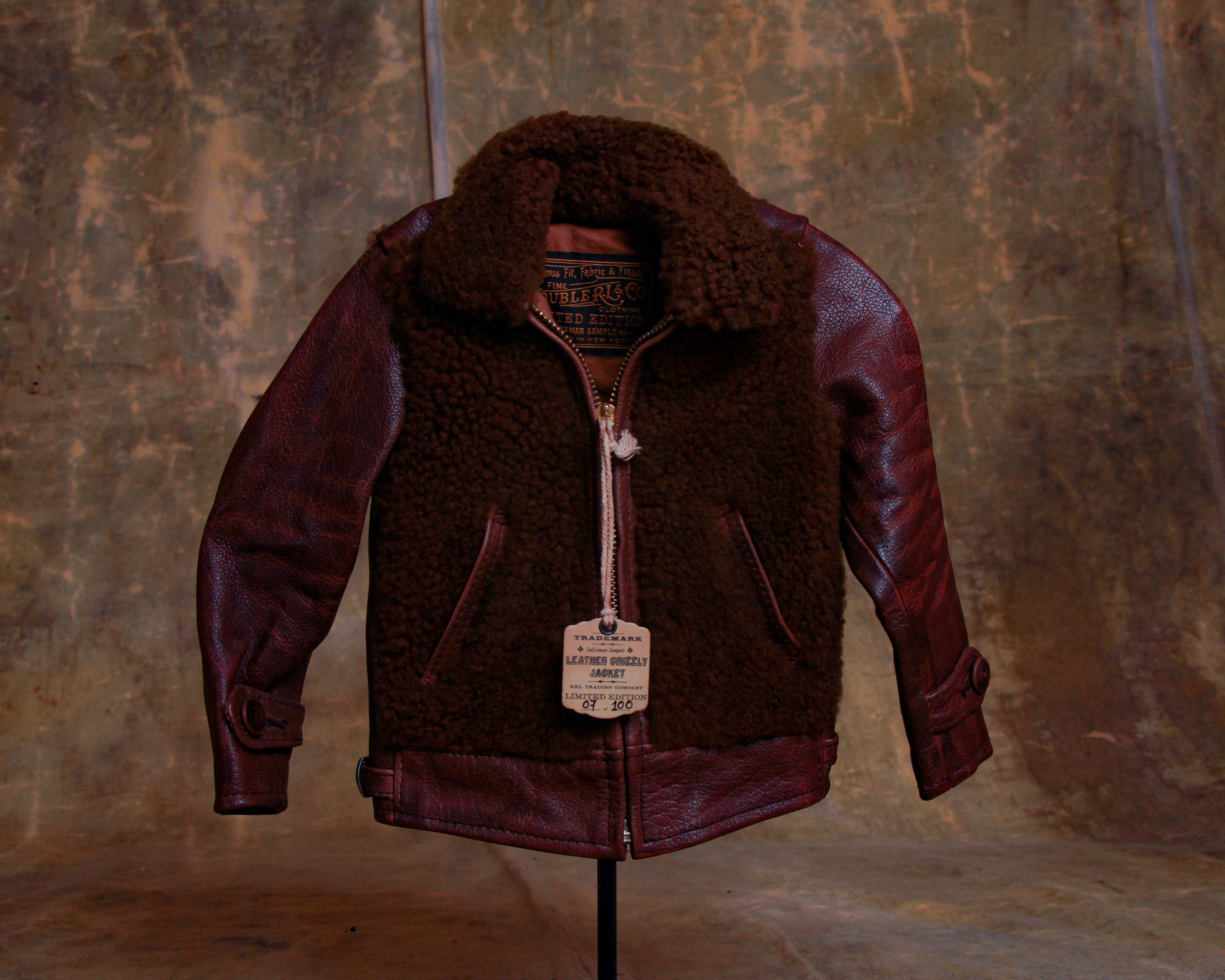 Double RL Salesman Sample Leather Grizzly Jacket | Heimwee Antiques